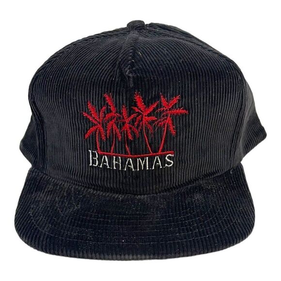 Accessories | Vintage Black Corduroy Bahamashat Cord Snapback Cap Retro ...